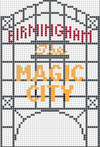 Birmingham Magic City Sign - Susan Battle Needlepoint