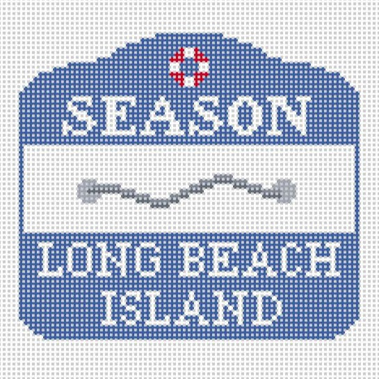 Long Beach Island Beach Badge - Susan Battle Needlepoint
